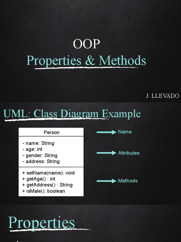 Lecture 3 Oop Properties And Methods Pdf
