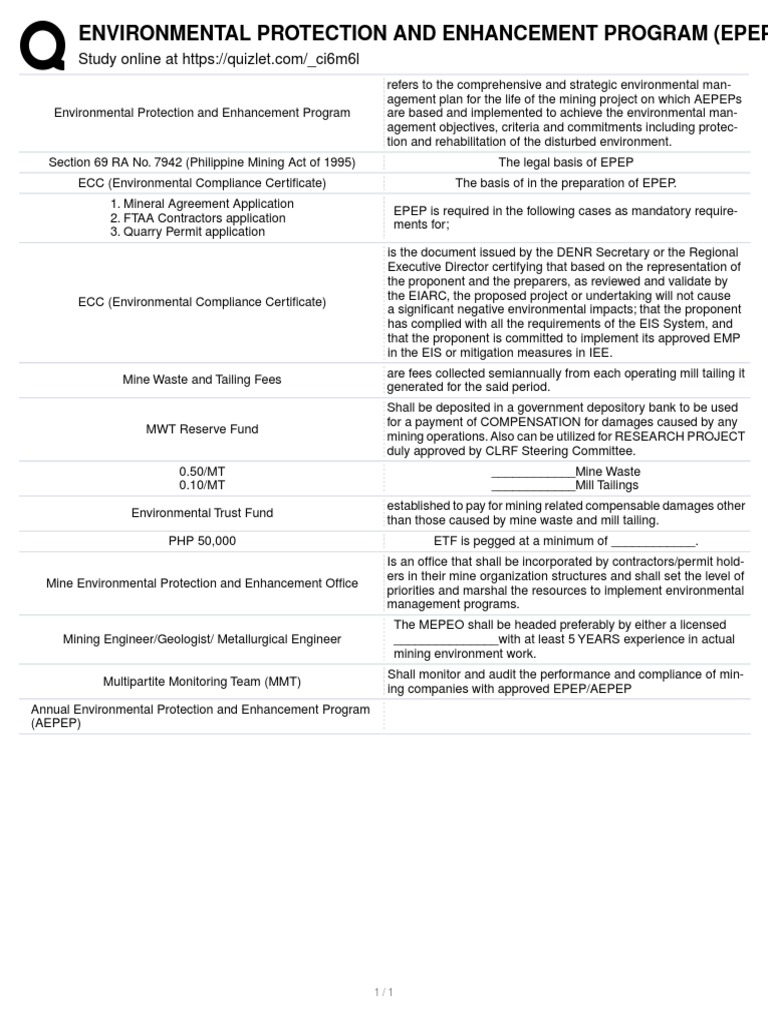 Mine Envi Reviewer | PDF | Materials | Chemistry