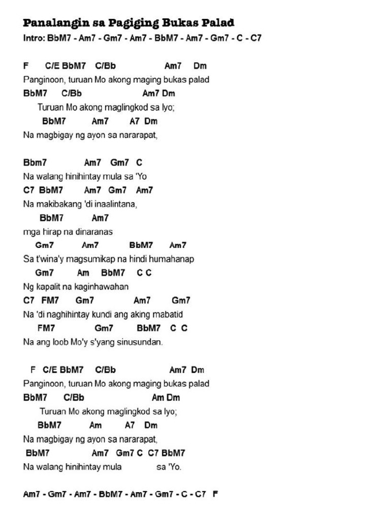 Panalangin Sa Pagiging Bukas Palad - Communion | PDF