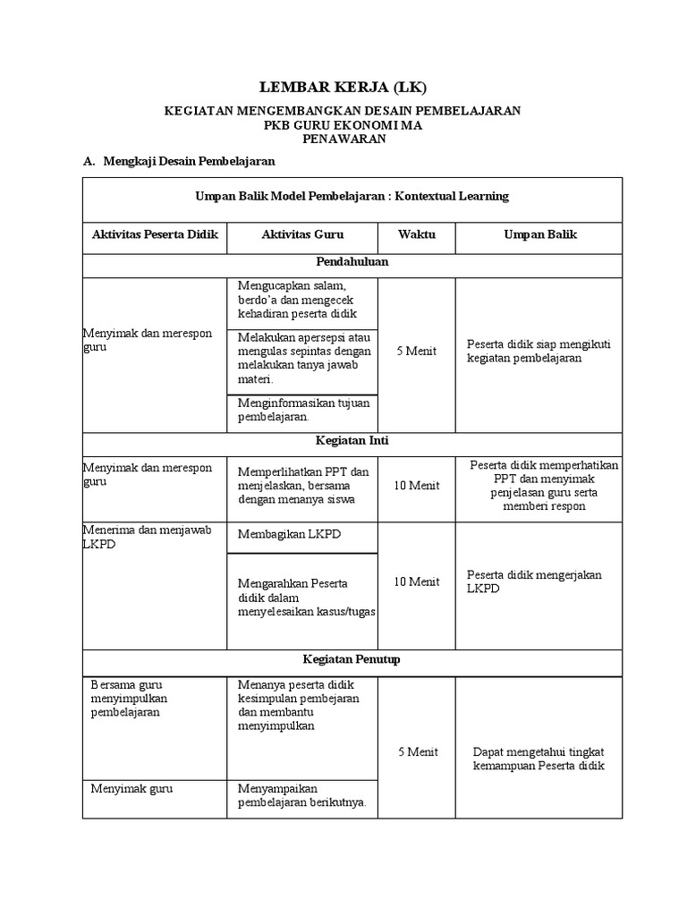 Lembar Kerja (LK) | PDF