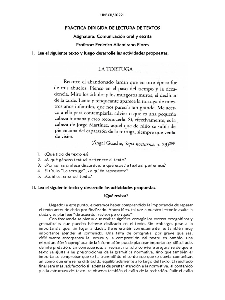 Práctica de Lectura y Análisis Textual | PDF | Historia