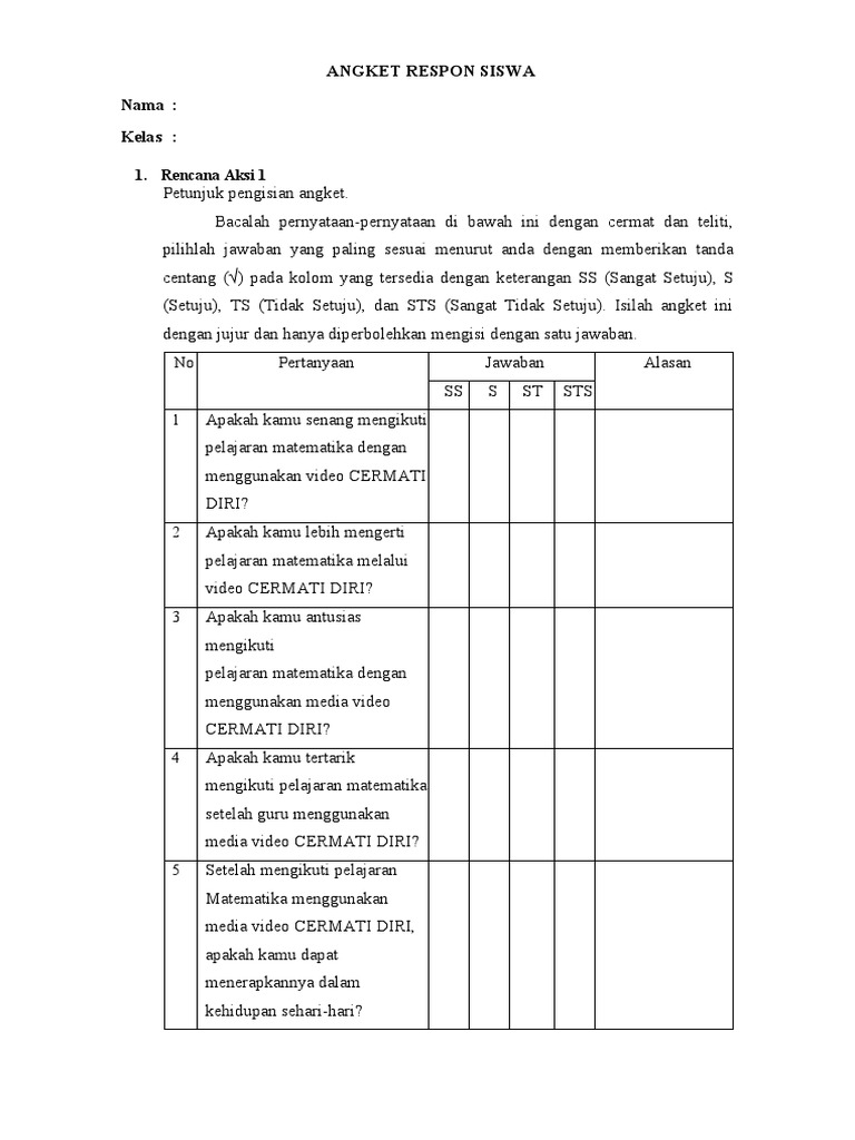 Angket Hasil Survei Siswa | PDF