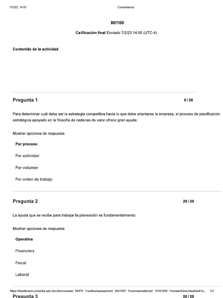 Unidad 1. Actividad 3. Autocorregible. El Papel de La Contabilidad Administrativa en La Planeaci ...