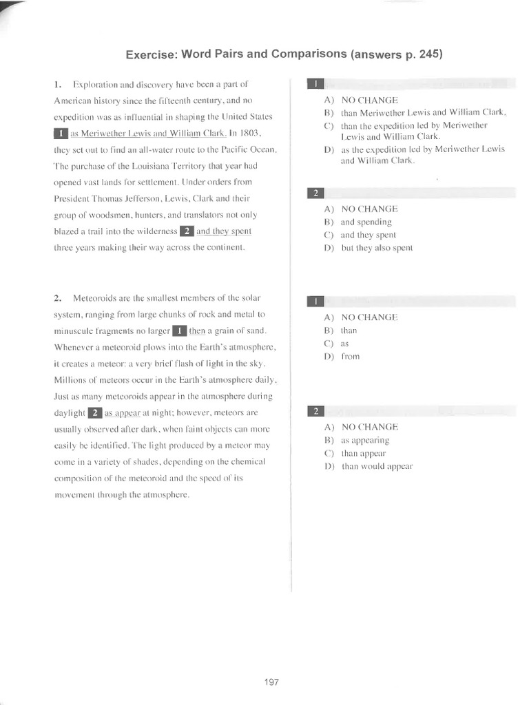 SAT W - L C09 - Word Pairs and Comparison | PDF