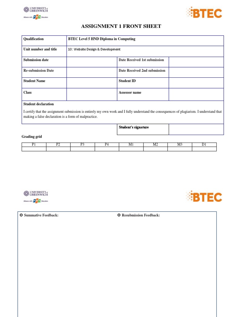 1633 Web Design Assignment 1 FPT Greenwich Merit | PDF | Domain Name System | World Wide Web