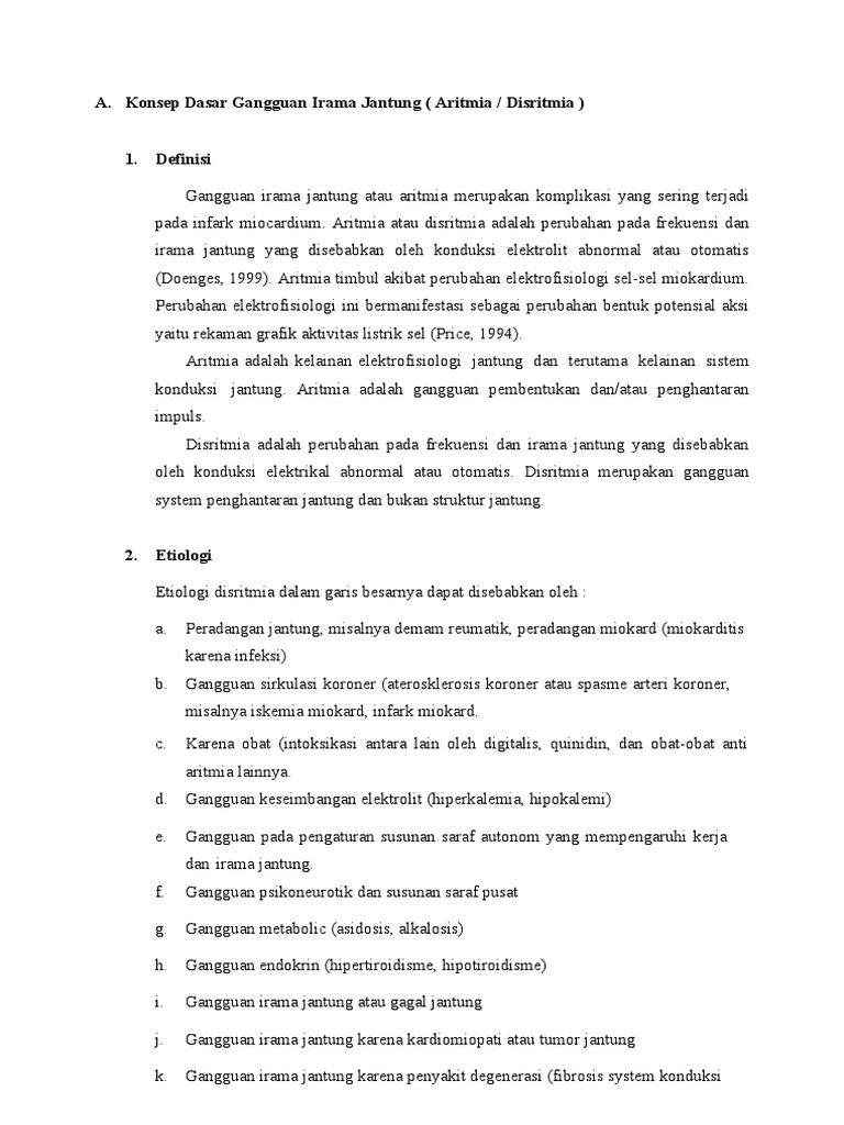 Gangguan Irama Jantung (Aritmia - Disritmia) | PDF