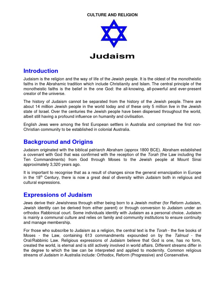 NT Judaism Fact Sheet | PDF | Jewish Holidays | Shabbat