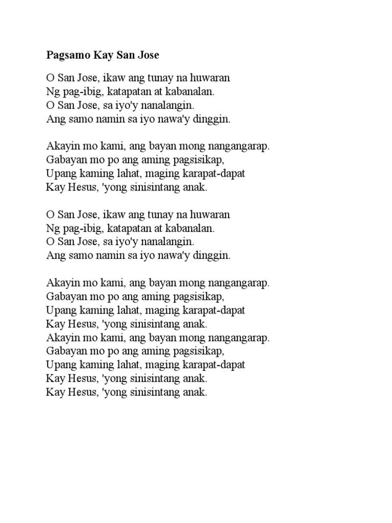 Pagsamo Kay San Jose | PDF