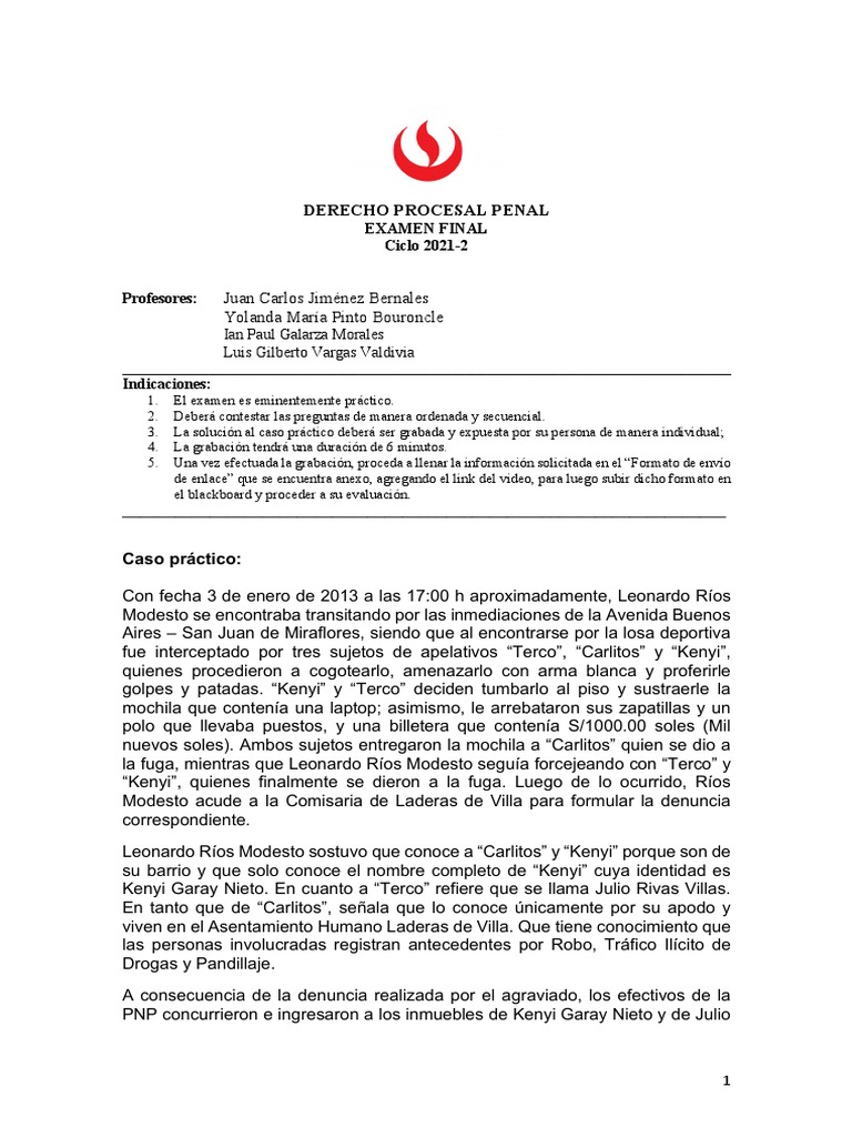 Examen Final DPP 2021-2 | PDF | Robo | Fiscal