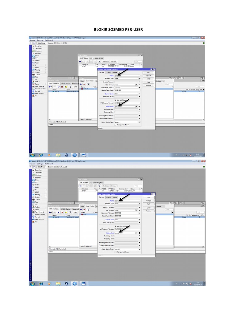 Modul Blokir Per User | PDF