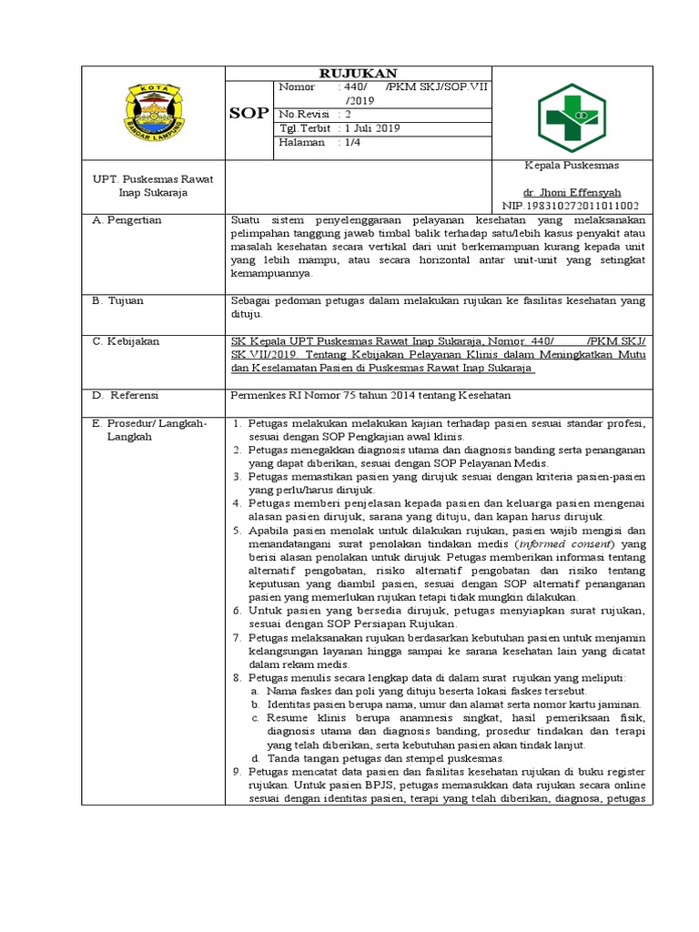 SOP Rujukan | PDF | Sains & Matematika