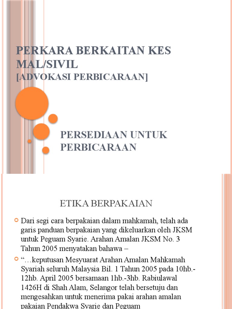 Perkara Berkaitan Kes Mal-Persediaan Perbicaraan | PDF