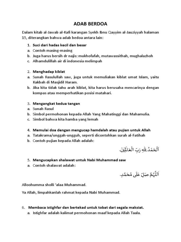 Adab Berdoa | PDF