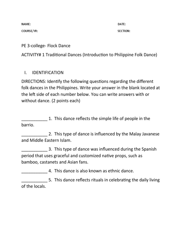 Pe3 College Folk Dance | PDF