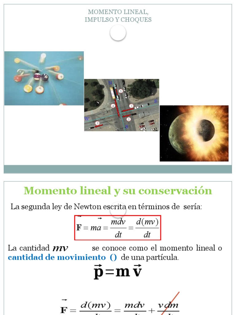 Momento Lineal, Impulso y Choques | PDF | Impulso | Ingeniería mecánica