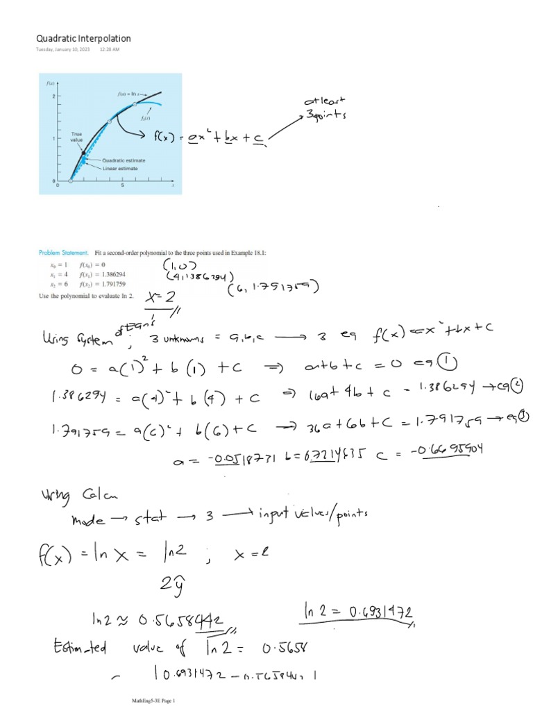 41 Quadratic Interpolation Pdf 