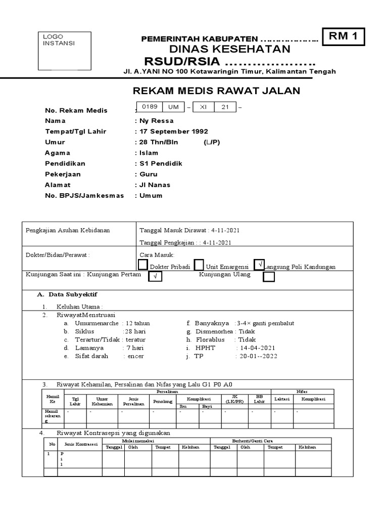 Contoh Formulir Rawat Jalan | PDF
