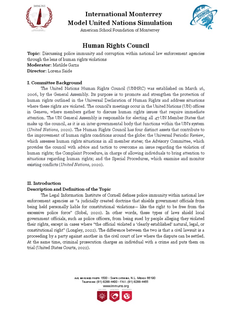 Human Rights Council | PDF | Qualified Immunity | Crime & Violence