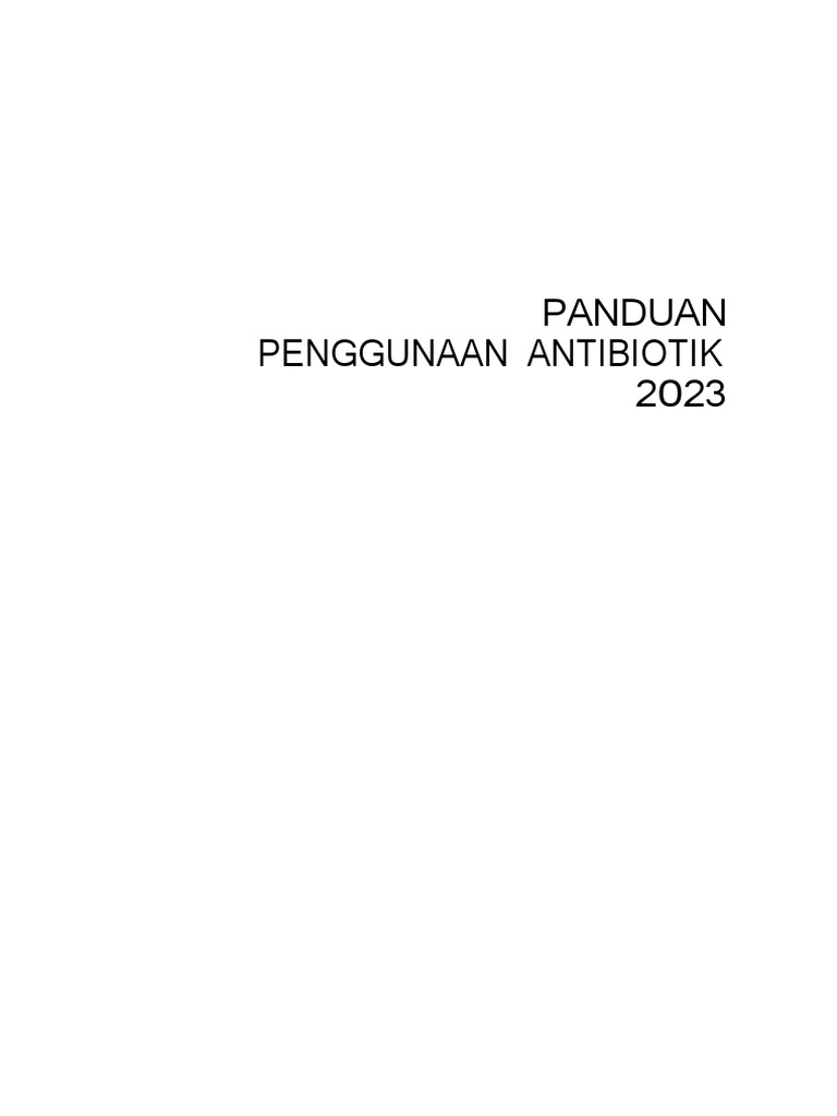 Panduan Penggunaan Antibiotik 2023 | PDF