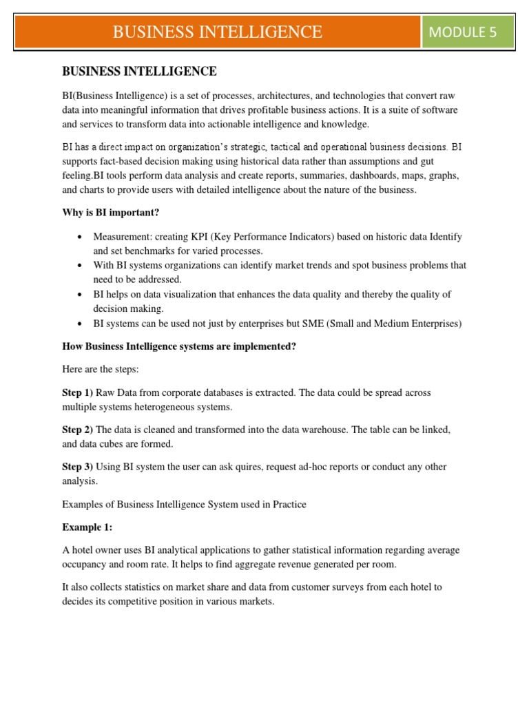 Abi Module 5 | PDF | Business Intelligence | Analytics