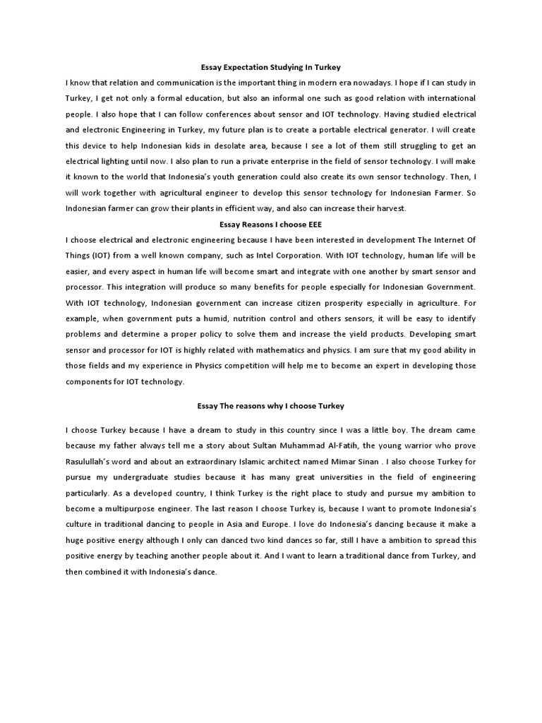Example Personal Statement For Turkiye B | PDF | Internet Of Things | Computing