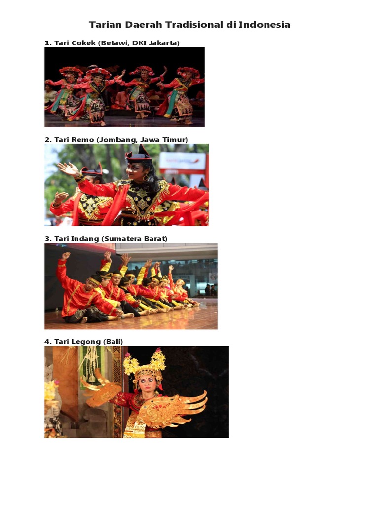 Tarian Daerah Tradisional Di Indonesia | PDF | Seni