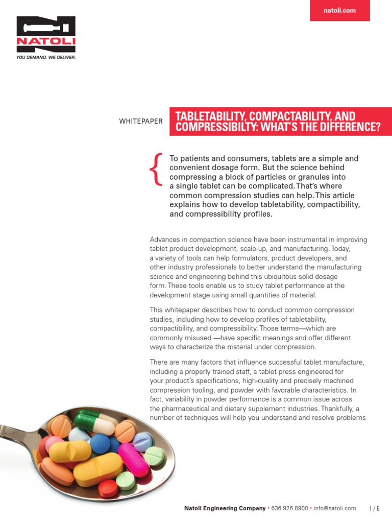 Natoli - Tabletability Compactability | PDF | Tablet (Pharmacy) | Strength Of Materials