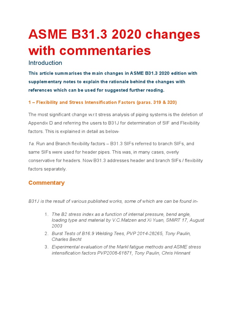 ASME B31.3 2020 Cambios | PDF | Fracture | Fracture Mechanics