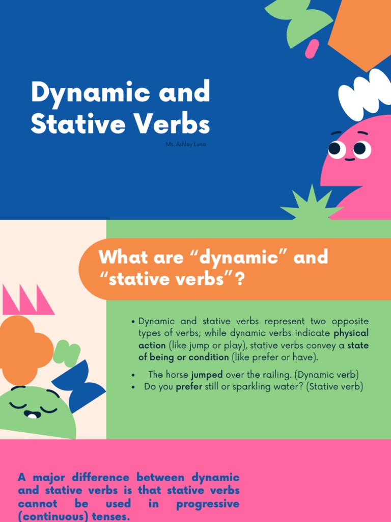 Dynamic vs. Stative Verbs Guide | PDF | Verb | Grammatical Tense