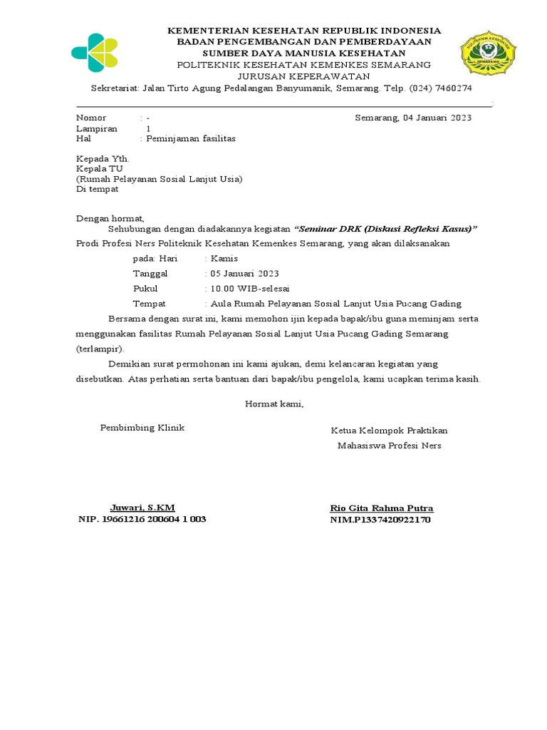 Surat Peminjaman Alat | PDF