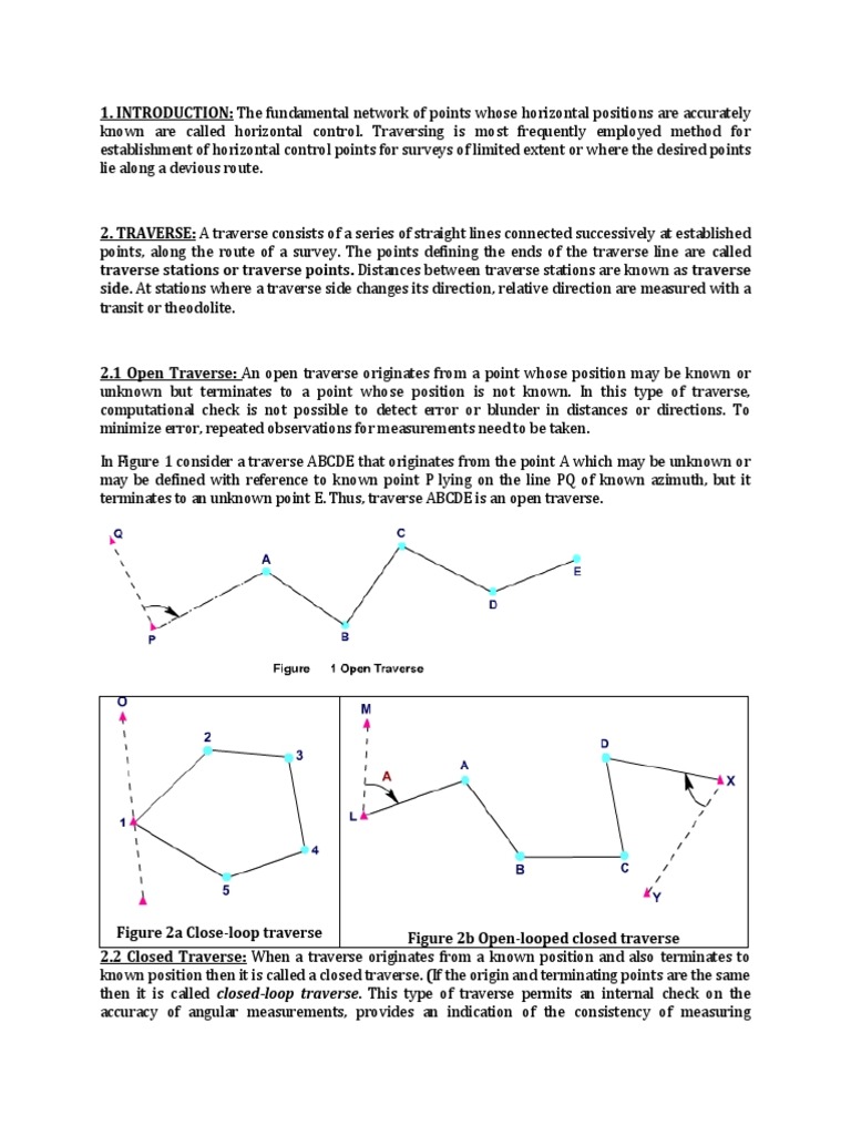 Handout - TRAVERSE SURVEYING | PDF | Cartesian Coordinate System | Angle