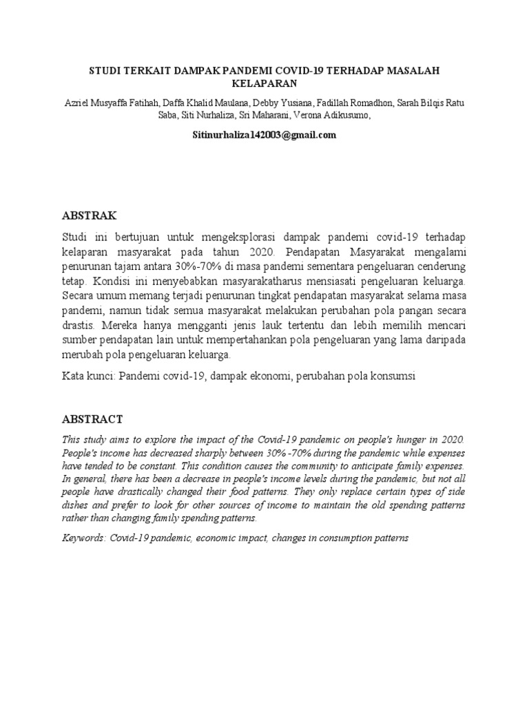 Kel. 1 Bindo (Kelaparan) HMMM | PDF