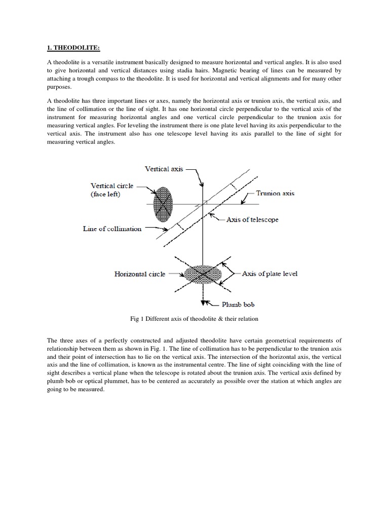 Handout #5 Theodolite and Total Station | PDF | Surveying | Equipment