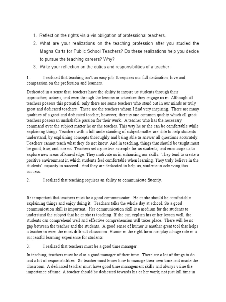 Reflection No.5 | PDF | Teachers | Learning