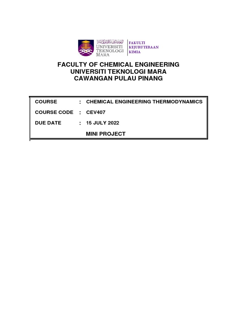 CEV407 CPS Mini Project-Mar Aug2022 | PDF | Chemical Equilibrium | Ammonia