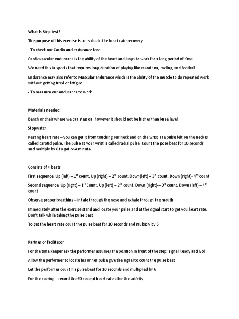 What Is Step Test | PDF