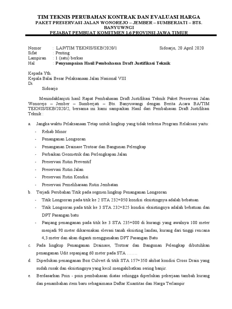 9 - Laporan Hasil Draft Evaluasi Jastifikasi Teknis SKB Add2 Rev.1 | PDF