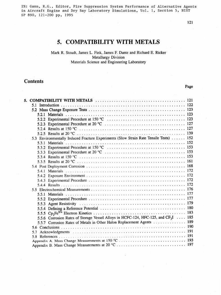 Metal Compatibility in Fire Suppressants | PDF | Corrosion | Fracture