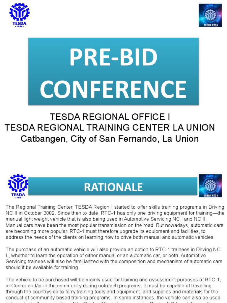 Pre Bid Conference | PDF | Car | Manual Transmission