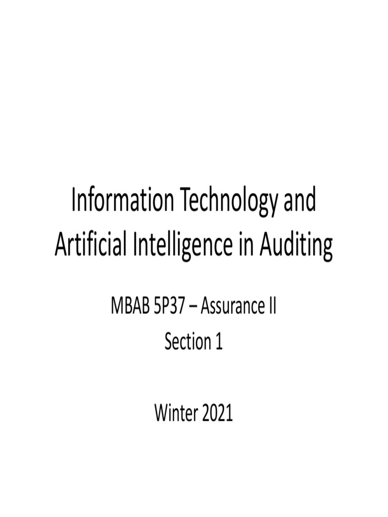 AI and Machine Learning in Auditing | PDF | Machine Learning ...