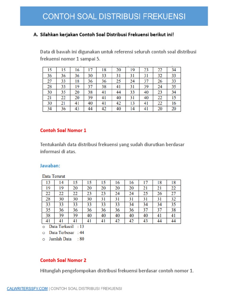 Contoh Soal Distribusi Frekuensi | PDF