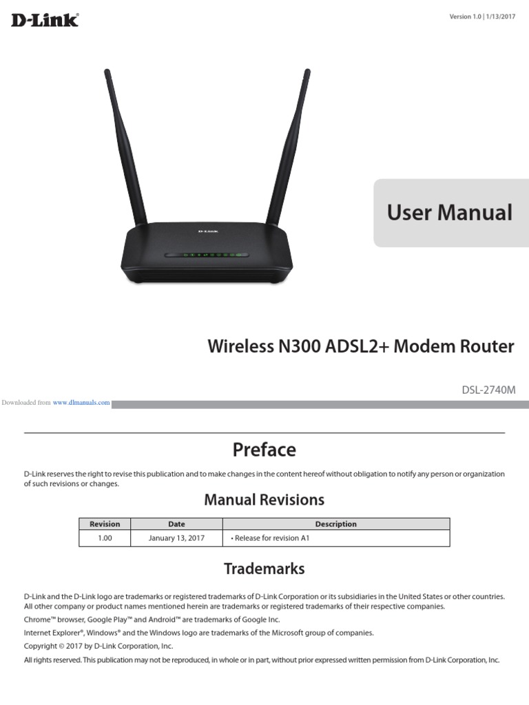 D-Link DSL-2740M User Manual | PDF | Ip Address | Computer Network