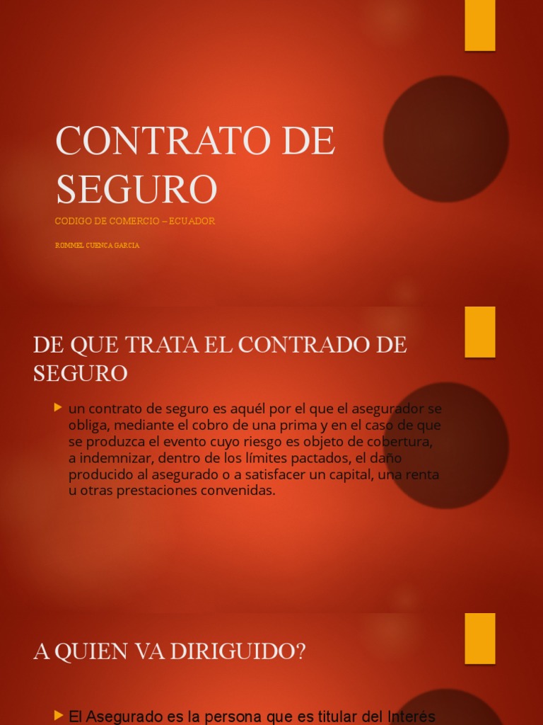 Contrato de Seguro | PDF | Seguro | Derecho civil (sistema legal)