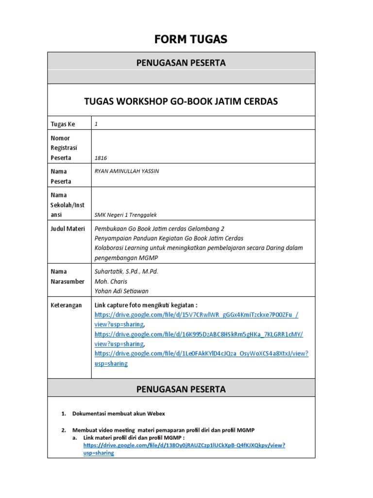 Format Pengumpulan Tugas | PDF