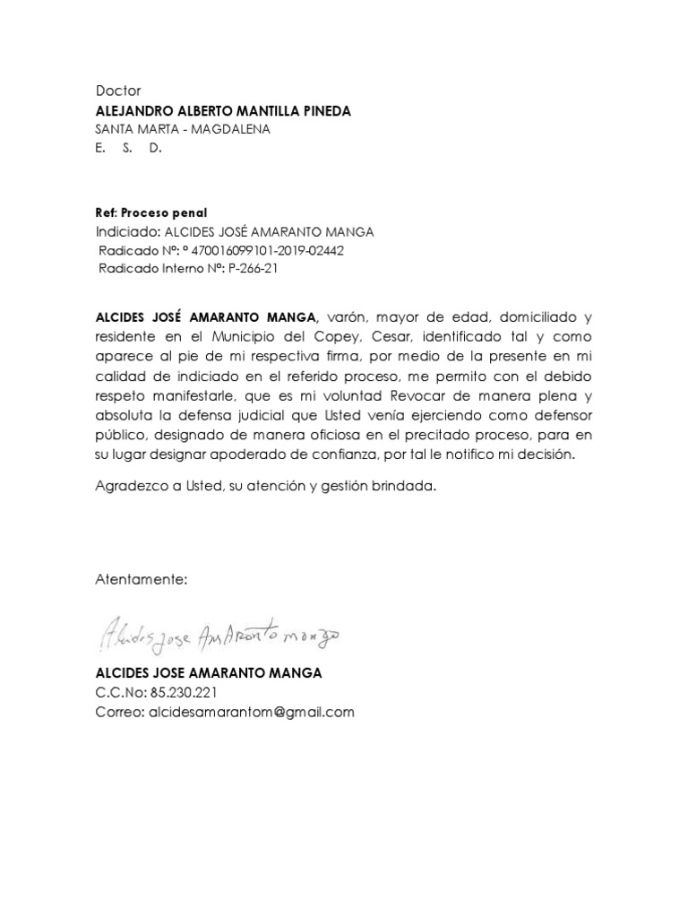 Oficio de Notificacion de Revocatoria Al Apoderado FIRMADO | PDF