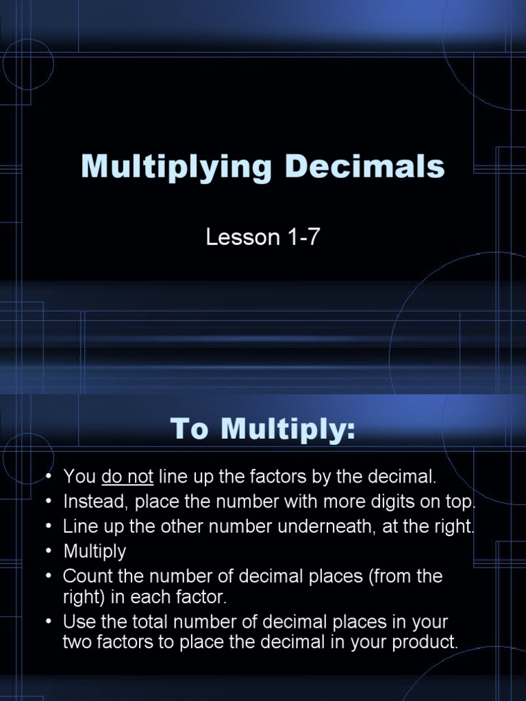 Multiplying Mixed Decimals | PDF