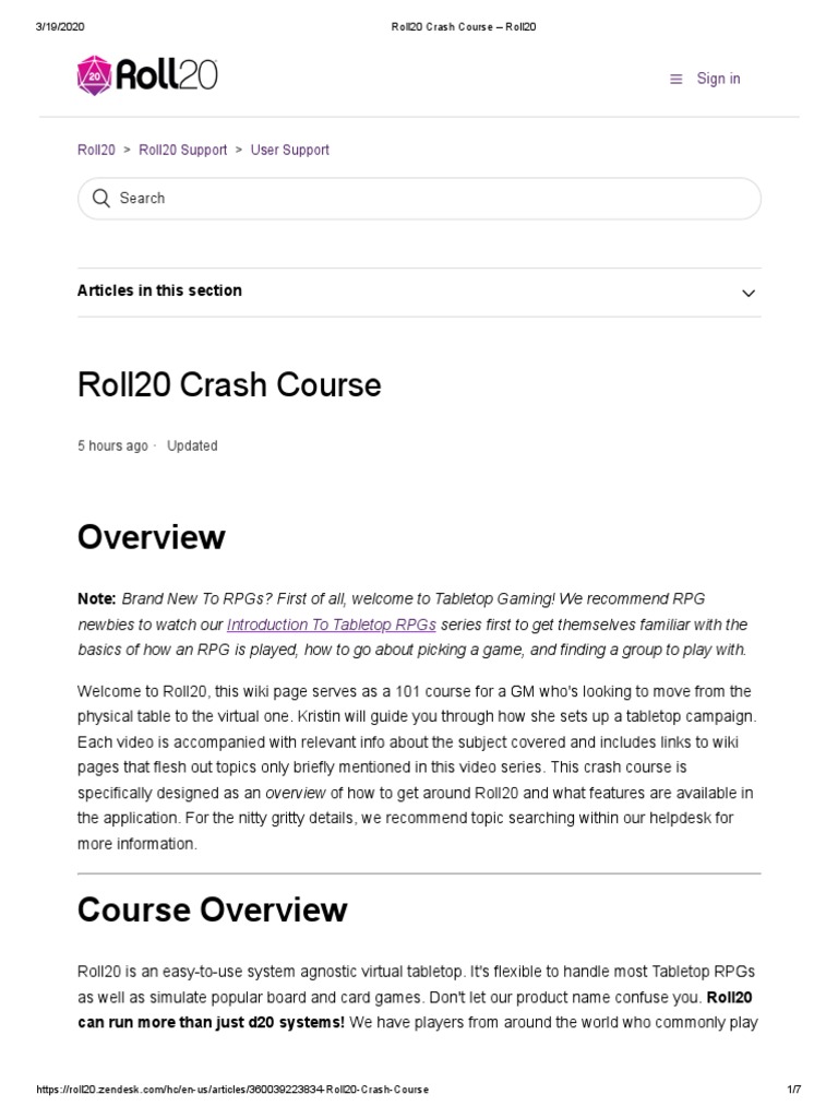 Roll20 Crash Course - Roll20 | PDF | Tabletop Role Playing Game | Role Playing Games