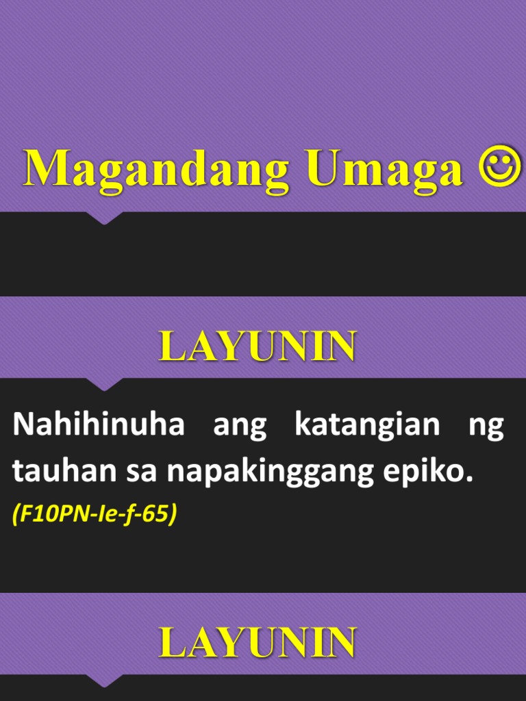 Filipino 10 Q1 Week 6, Epiko Ni Gilgamesh | PDF