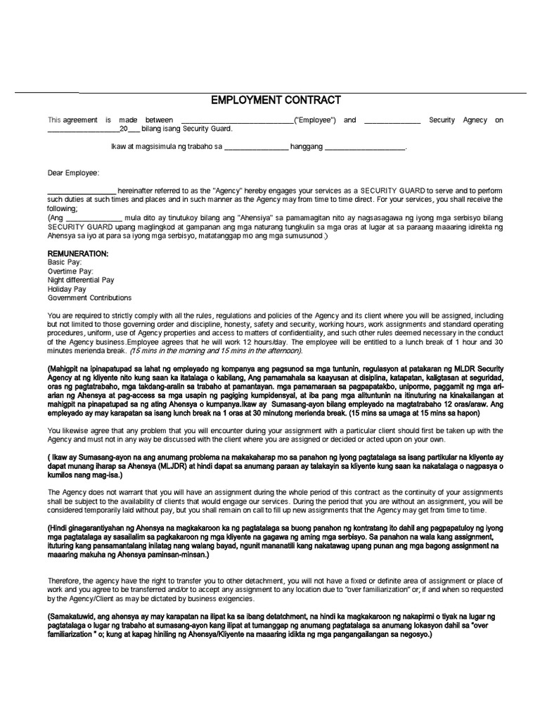 CONTRACT OF EMPLOYMENT. Revised 2022 | Download Free PDF | Trade Secret | Employment