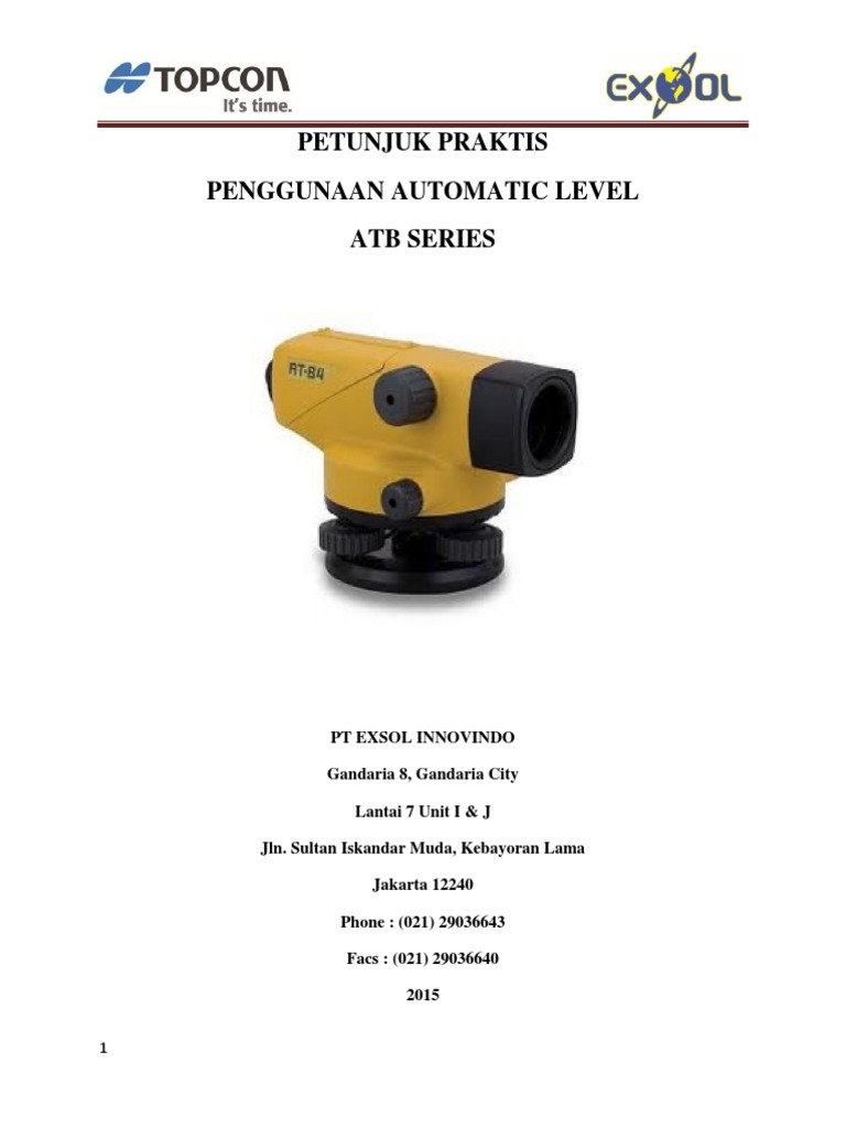 Panduan Penggunaan Automatic Level ATB | PDF | Metode & Bahan Ajar